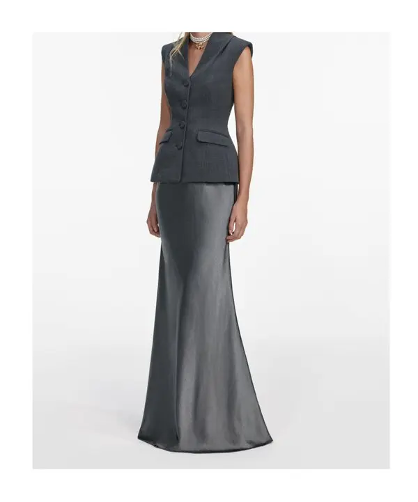 SELF-PORTRAIT Sleeveless Buttoned Maxi Dress