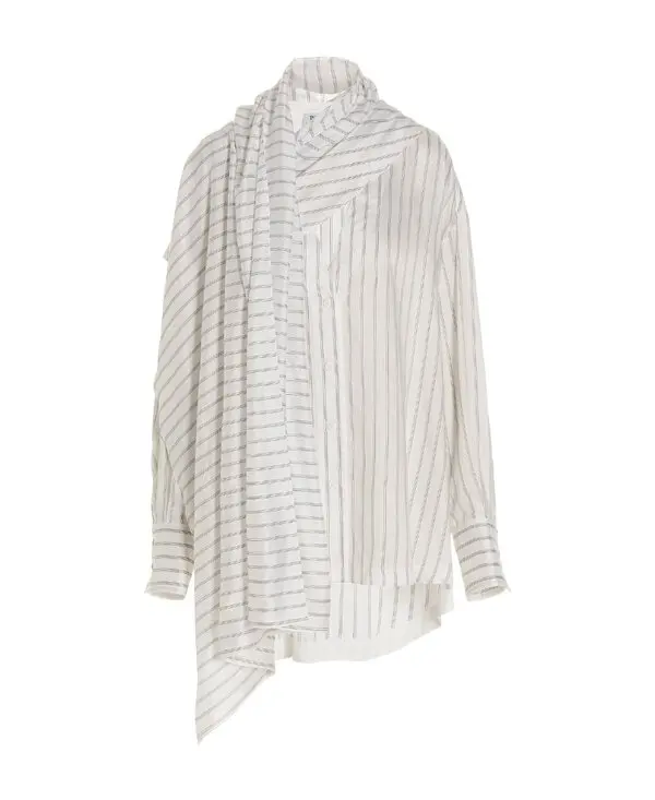 Attico Striped Buttoned Asymmetric Shirt