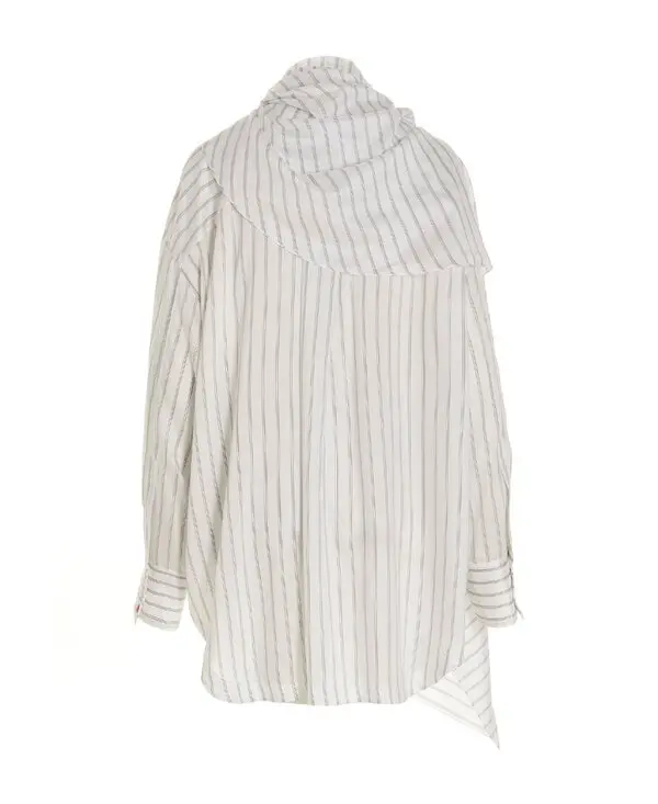 Attico Striped Buttoned Asymmetric Shirt