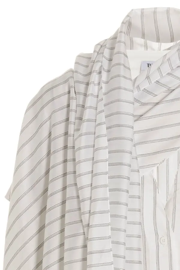 Attico Striped Buttoned Asymmetric Shirt
