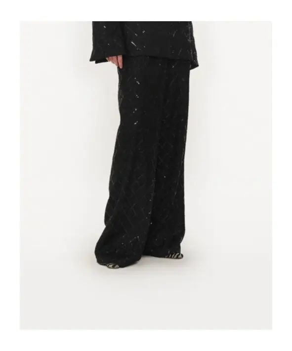 ROTATE BY BIRGER CHRISTENSEN Wide Leg Sequin Pants