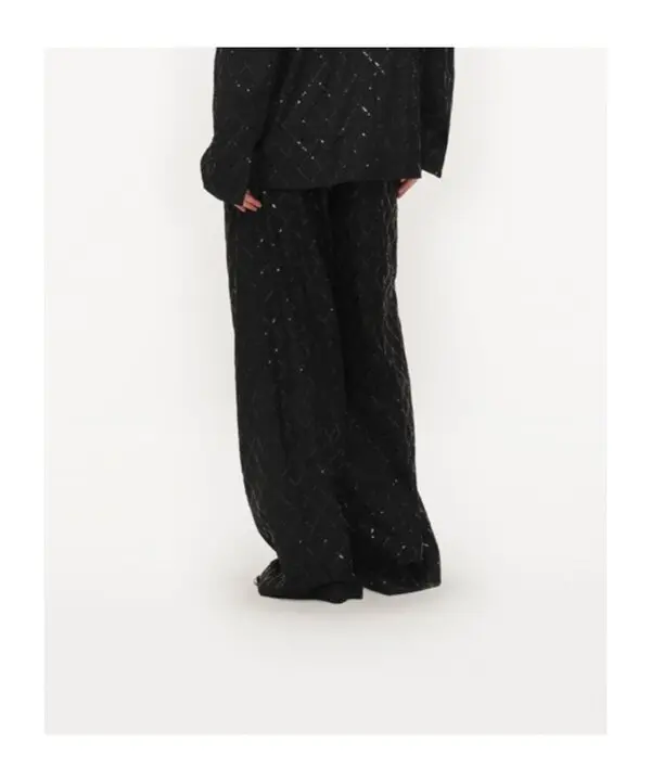 ROTATE BY BIRGER CHRISTENSEN Wide Leg Sequin Pants