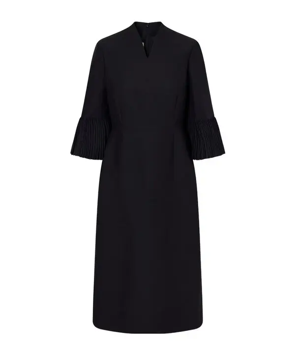 Valentino Garavani Blend Crepe Midi Dress - Black