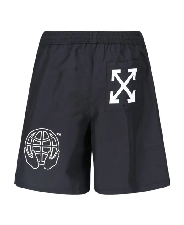 Off-White Swim Shorts With Logo Detail