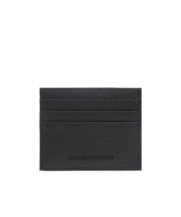 Emporio Armani Logo-lettering Leather Cardholder - Black