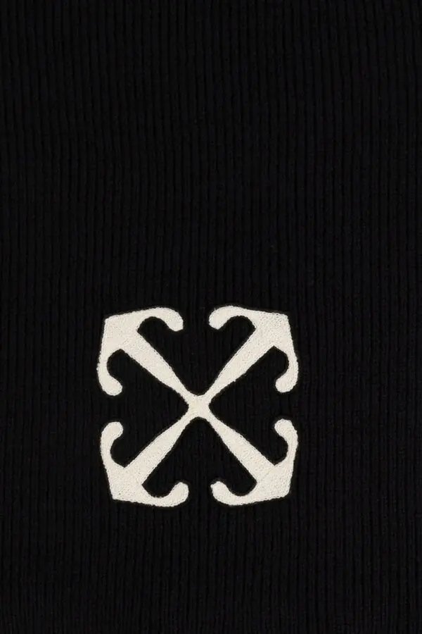 Off-White Arrow Embroidered Fringed Scarf