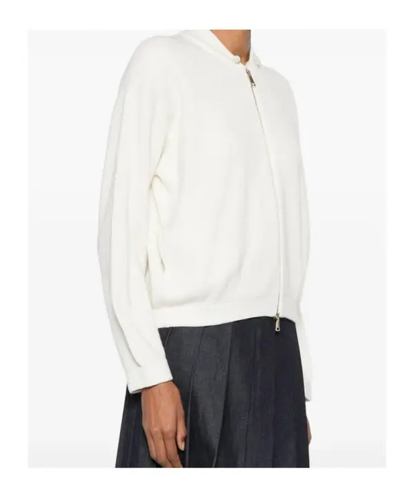 Fabiana Filippi Ribbed High Neck Zip Cardigan