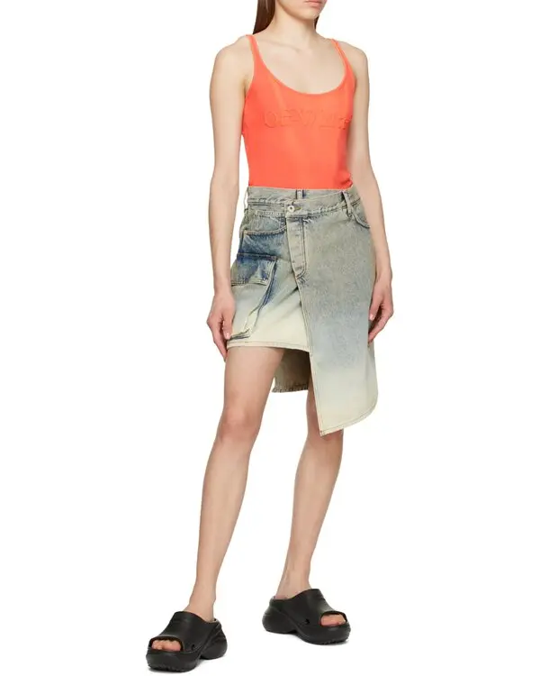 Off-White Asymmetric Denim Skirt