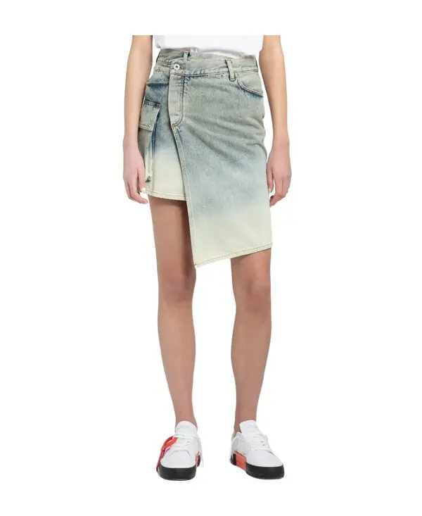 Off-White Asymmetric Denim Skirt
