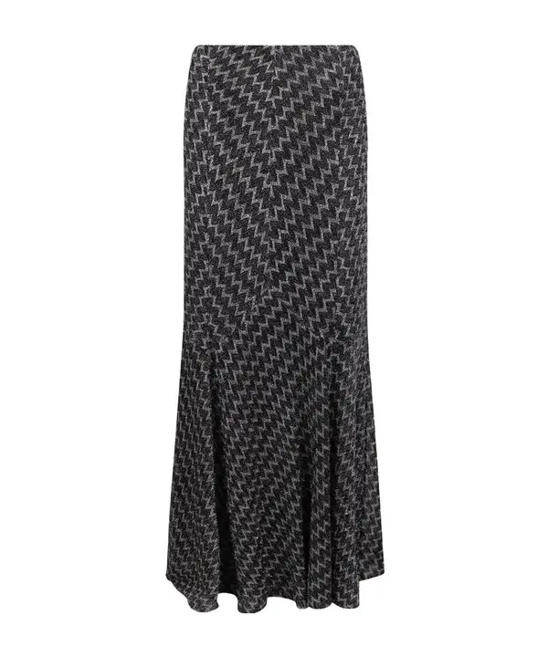 Missoni Zig Zag Lame Flared Long Skirt