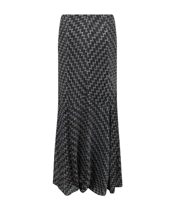 Missoni Zig Zag Lame Flared Long Skirt