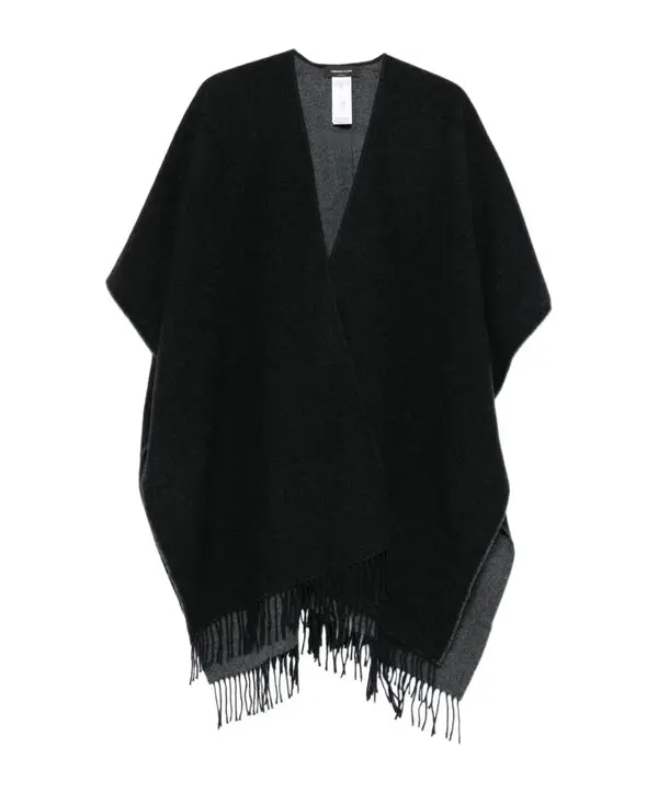 Fabiana Filippi V-neck Cape With Fringed Edges