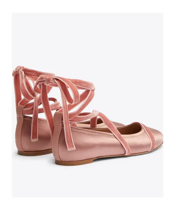 MALONE SOULIERS Spencer Ballerina Flats With Tie Fastening - Lavender