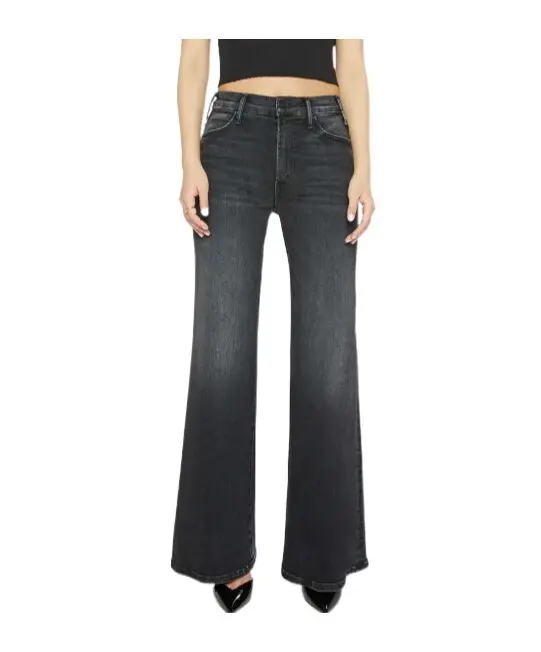 MOTHER Lil Hustler Roller Sneak Jeans - Black