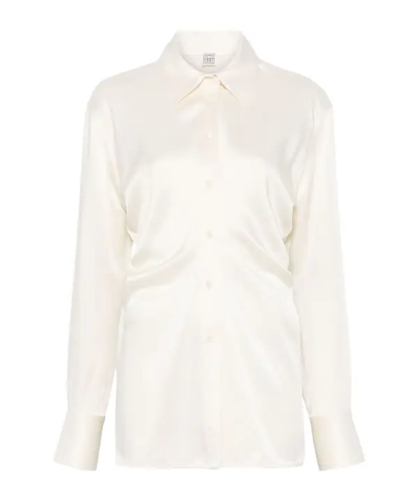 TOTEME Slouch-waist Satin Shirt - White