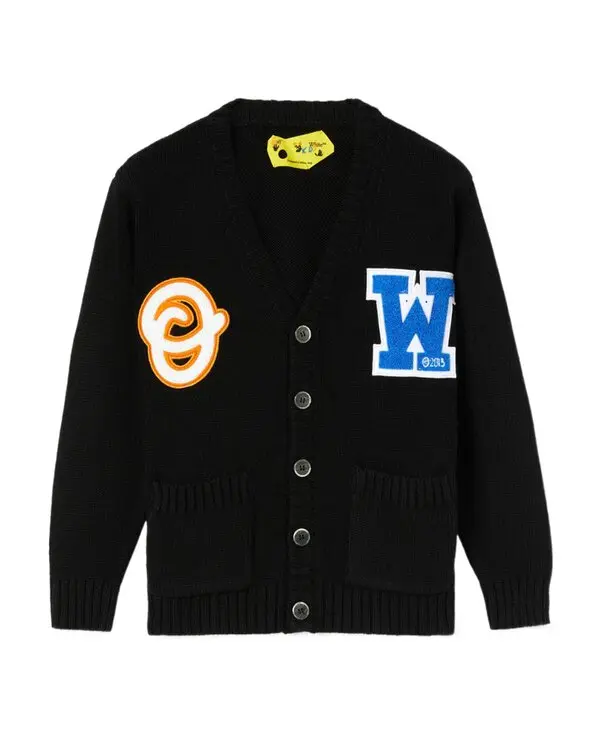 Off-White Logo Knitted Cardigan - Black