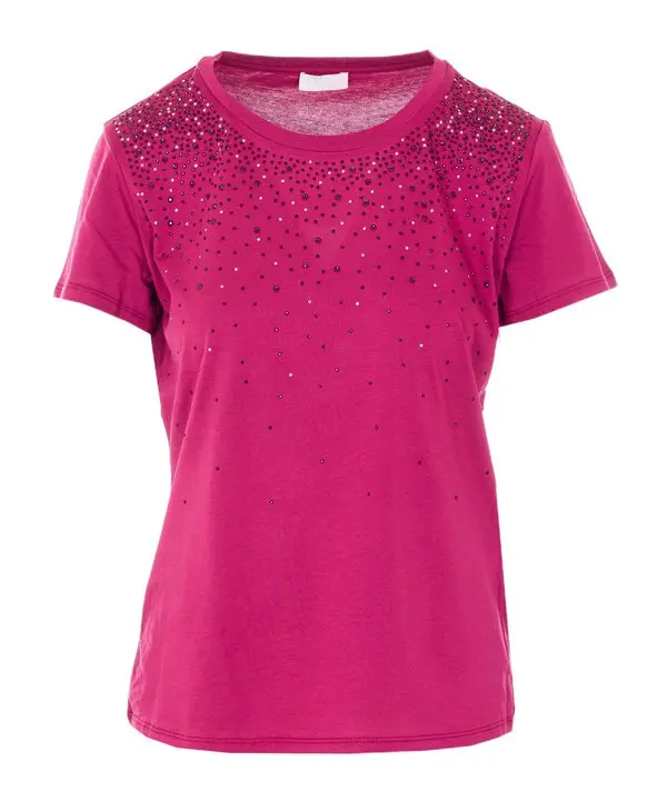 Liu Jo Strass Crewneck T-shirt - Pink