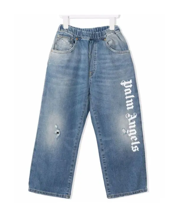 Palm Angels Logo-print Jeans - Blue