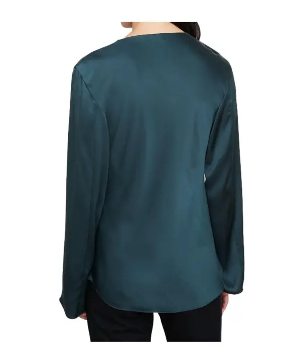 Vince Long-sleeved Blouse With Pleated Neck