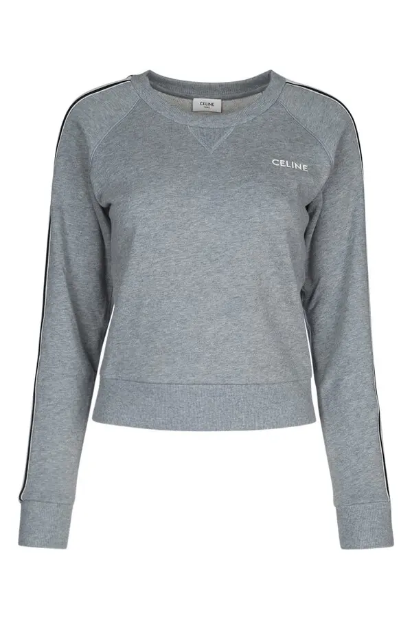 Celine Cotton Fleece Sweatshirt With Logo