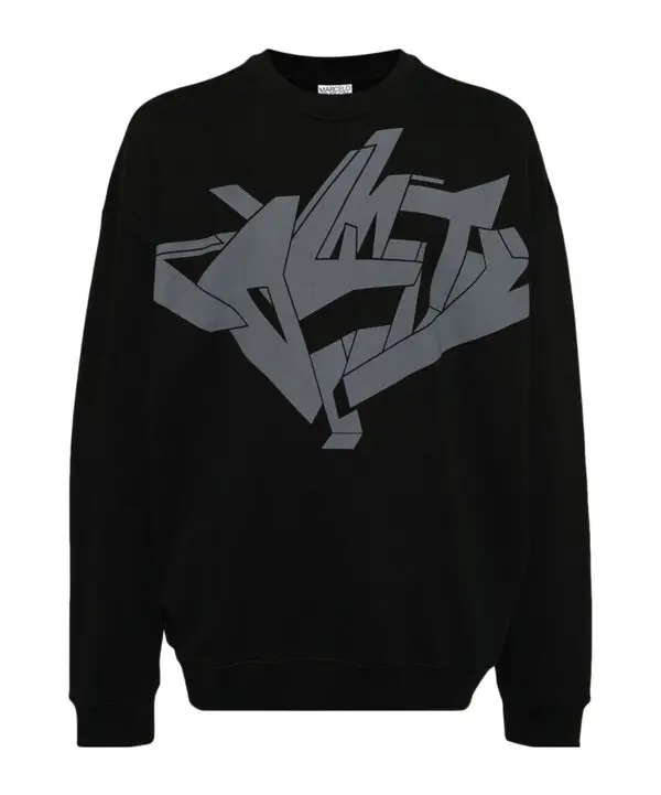 MARCELO BURLON COUNTY OF MILAN Graphic-printed Sweatshirt - Black/dark Grey