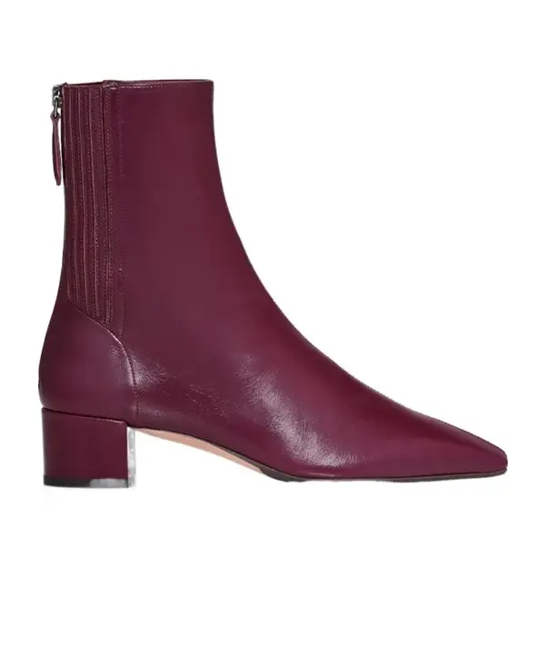 AQUAZZURA Honore Square-toe Ankle Boots - Red