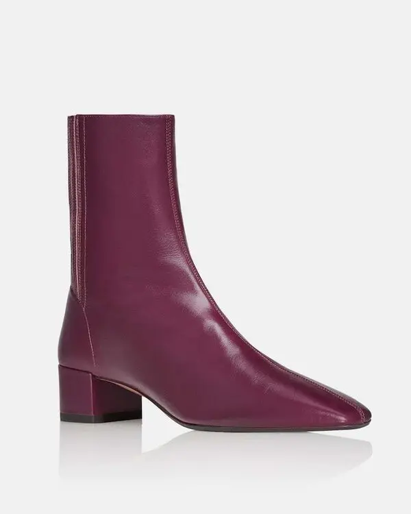 AQUAZZURA Honore Square-toe Ankle Boots - Red