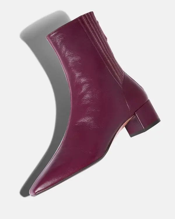 AQUAZZURA Honore Square-toe Ankle Boots - Red