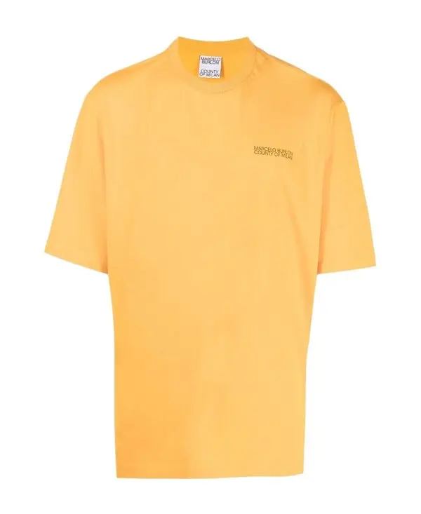 MARCELO BURLON COUNTY OF MILAN Tempera Cross Over T-shirt Ocher - Yellow