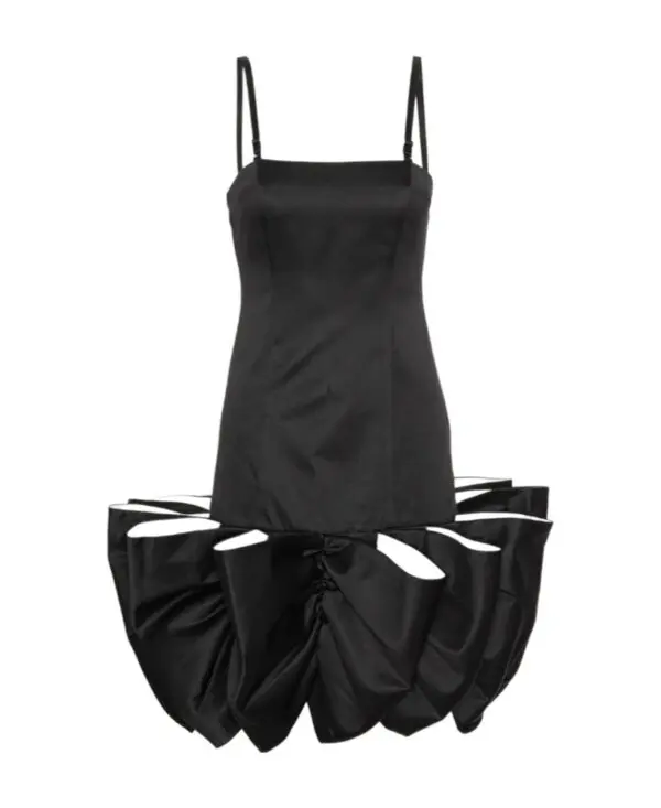 ROTATE BY BIRGER CHRISTENSEN Flared Sleeveless Mini Dress - Black