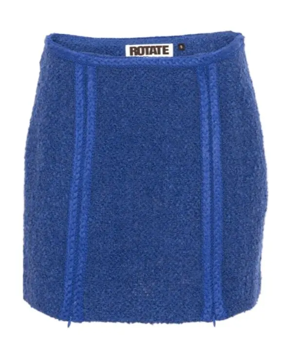 ROTATE BY BIRGER CHRISTENSEN Mini Skirt With Woven Trim - Blue