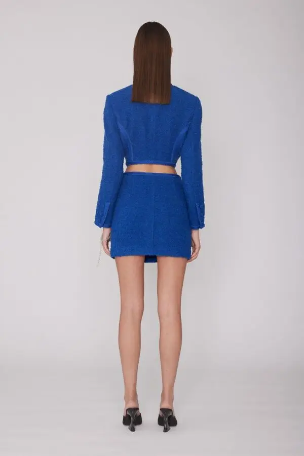 ROTATE BY BIRGER CHRISTENSEN Mini Skirt With Woven Trim - Blue