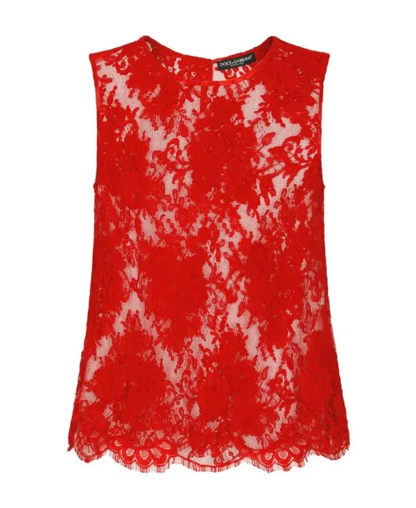 Dolce & Gabbana Dolce Gabbana Floral Chantilly Lace Top