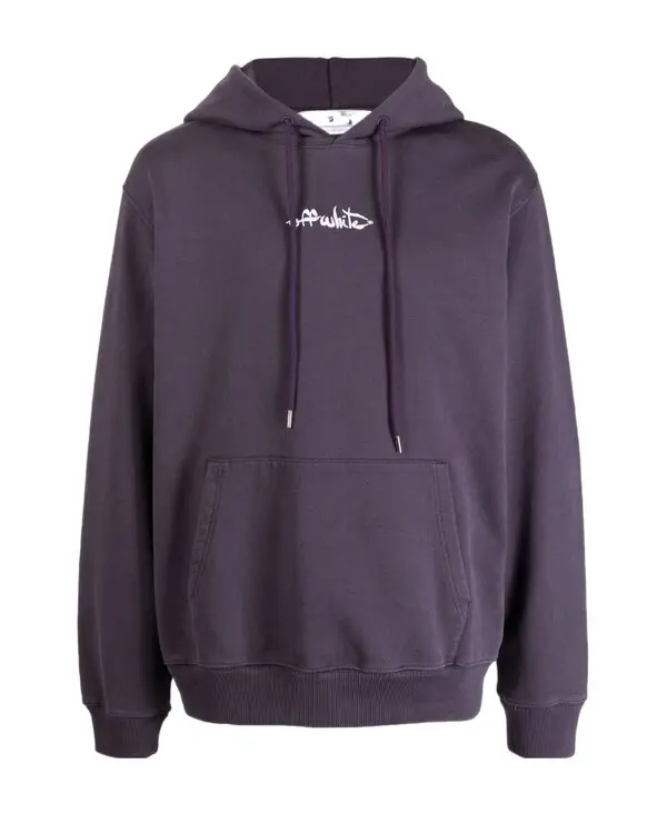 Off-White Hooded Long-sleeved Hoodie - Black