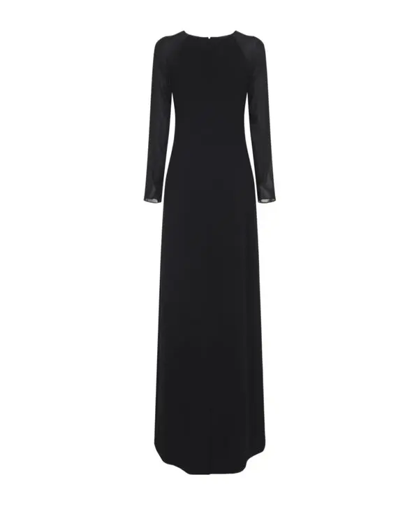 Alberta Ferretti Sheer Sleeved Cardy Long Dress