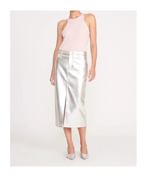 Staud Oaklyn Metallic Midi Skirt
