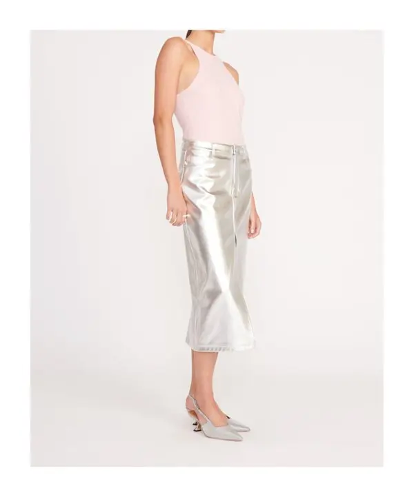 Staud Oaklyn Metallic Midi Skirt
