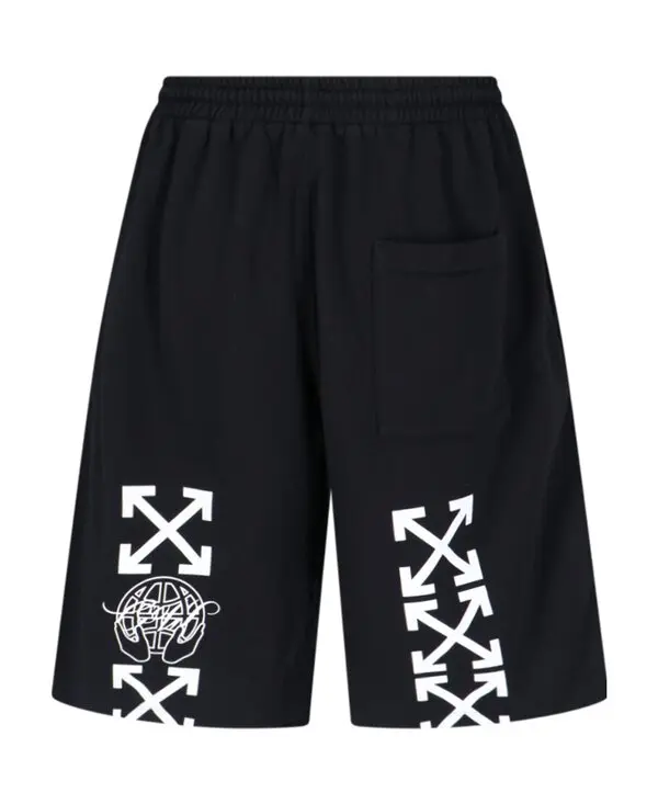 Off-White Logo Embroidered Drawstring Shorts