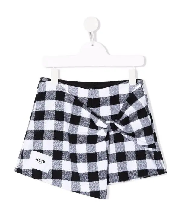 MSGM Gingham-check Print Shorts