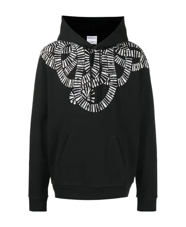 MARCELO BURLON COUNTY OF MILAN Snake Wings Print Hoodie - Black