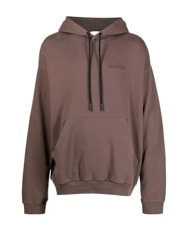 MARCELO BURLON COUNTY OF MILAN Tempera Cross Over Hoodie - Brown