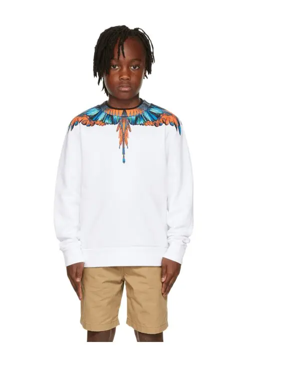 MARCELO BURLON COUNTY OF MILAN Round Collar Long Sleeve Sweater With Patterned Front And Back