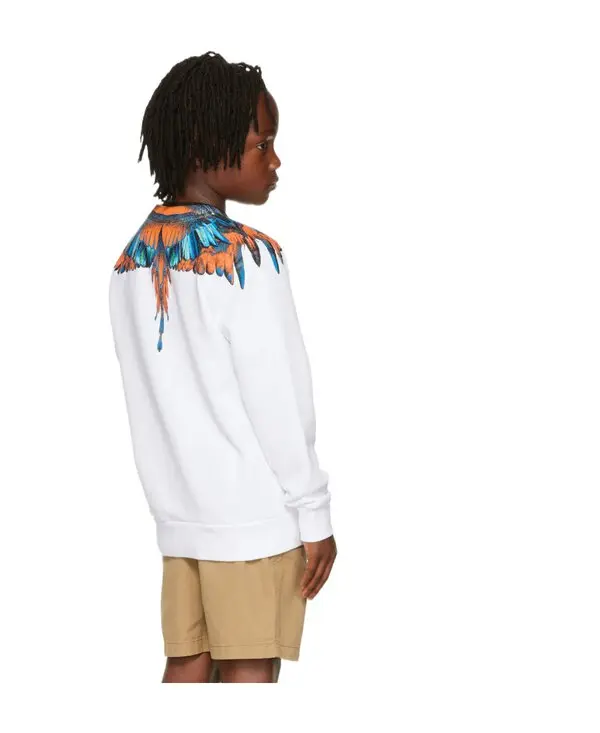 MARCELO BURLON COUNTY OF MILAN Round Collar Long Sleeve Sweater With Patterned Front And Back