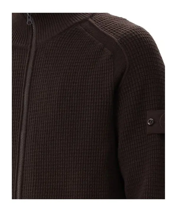 Stone Island Logo Patch Zip-up Cardigan