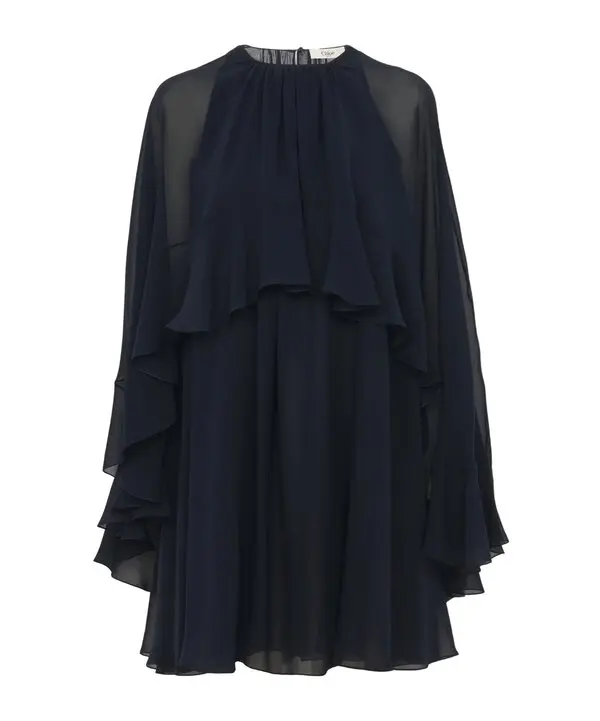Chloé Sheer Detailed Ruffled Dress