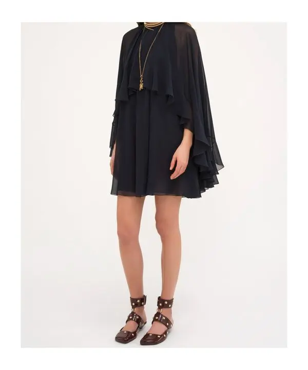 Chloé Sheer Detailed Ruffled Dress