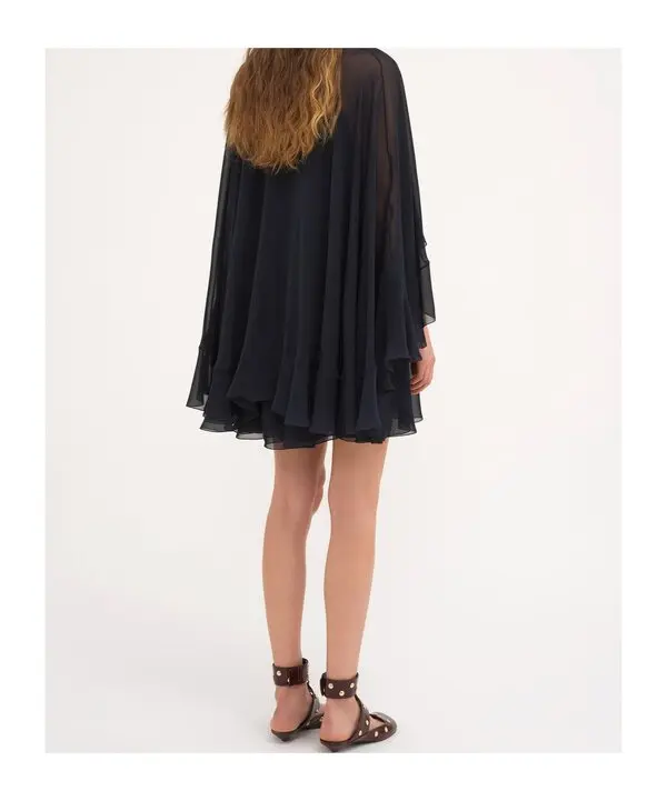 Chloé Sheer Detailed Ruffled Dress