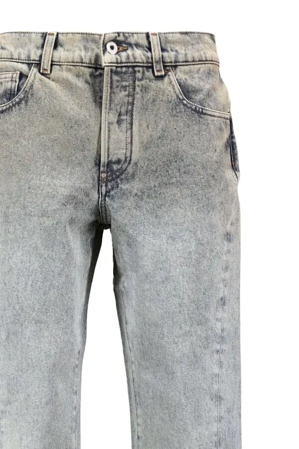 Off-White Washed Denim Straight-leg Jeans