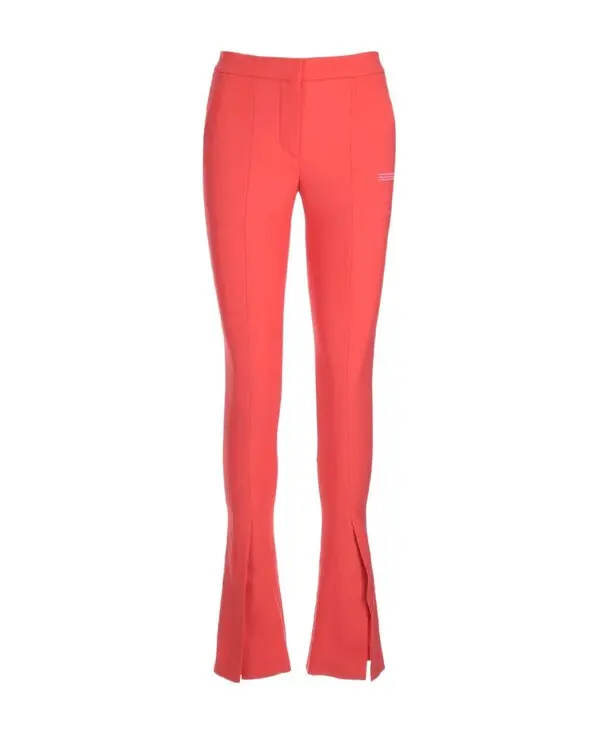 Off-White Mid-rise Flared Trousers - Red