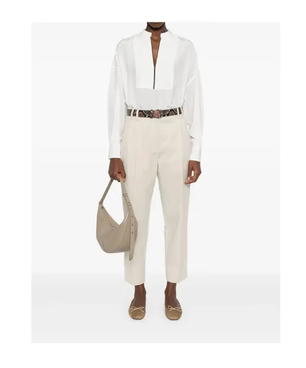 Brunello Cucinelli V-neck Blouse With Button Cuffs